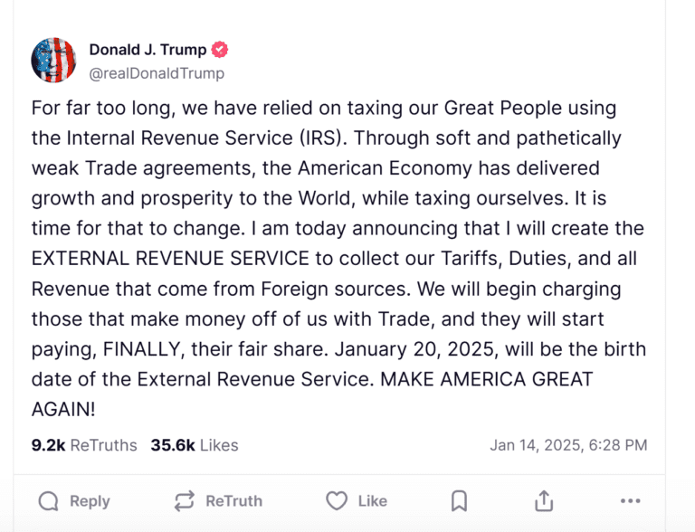 Trump will create External Revenue Service to collect revenue from ...