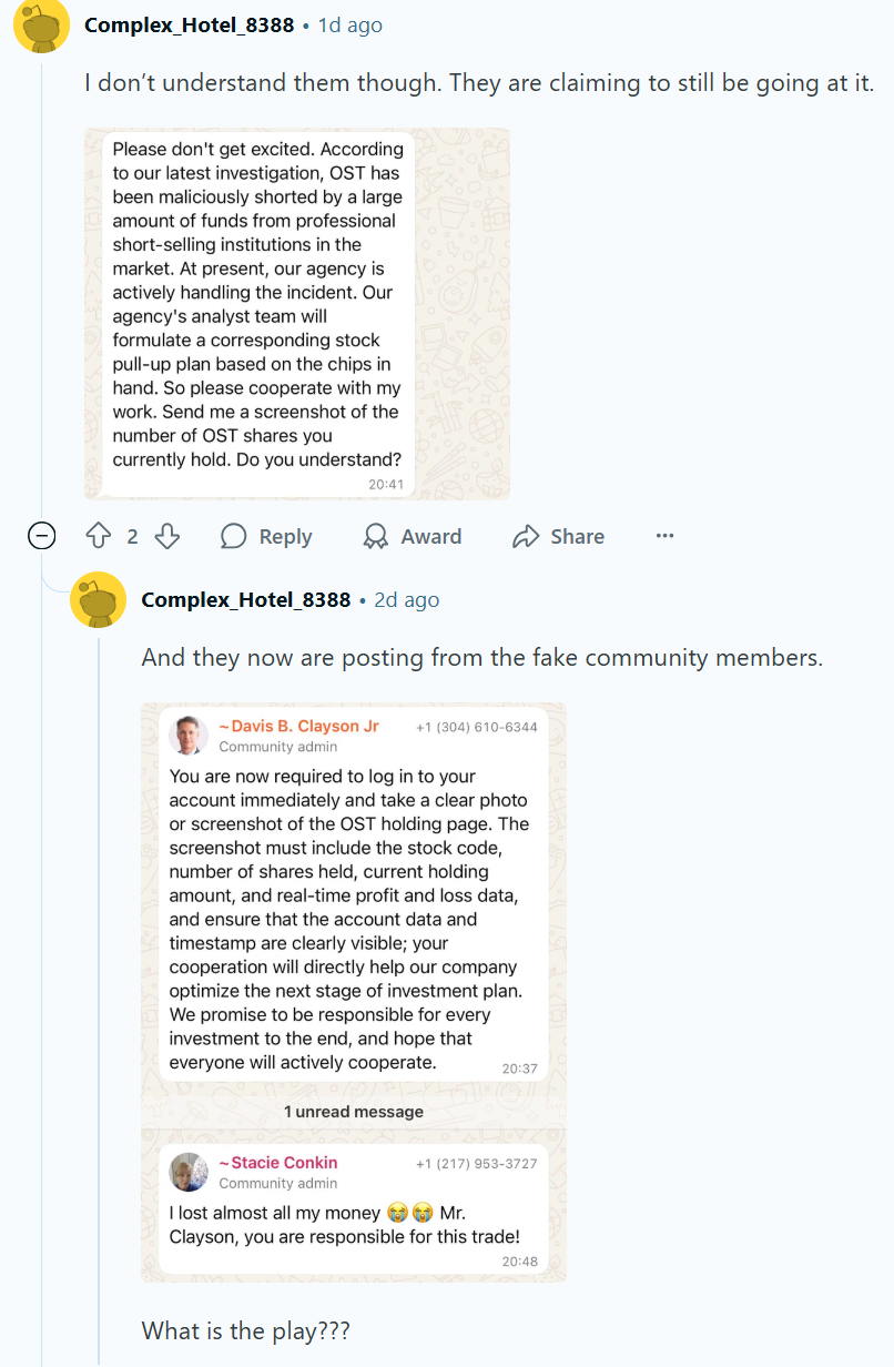 $OST Scam: How Nasdaq-Listed Penny Stock Wiped Out Thousands of Lives